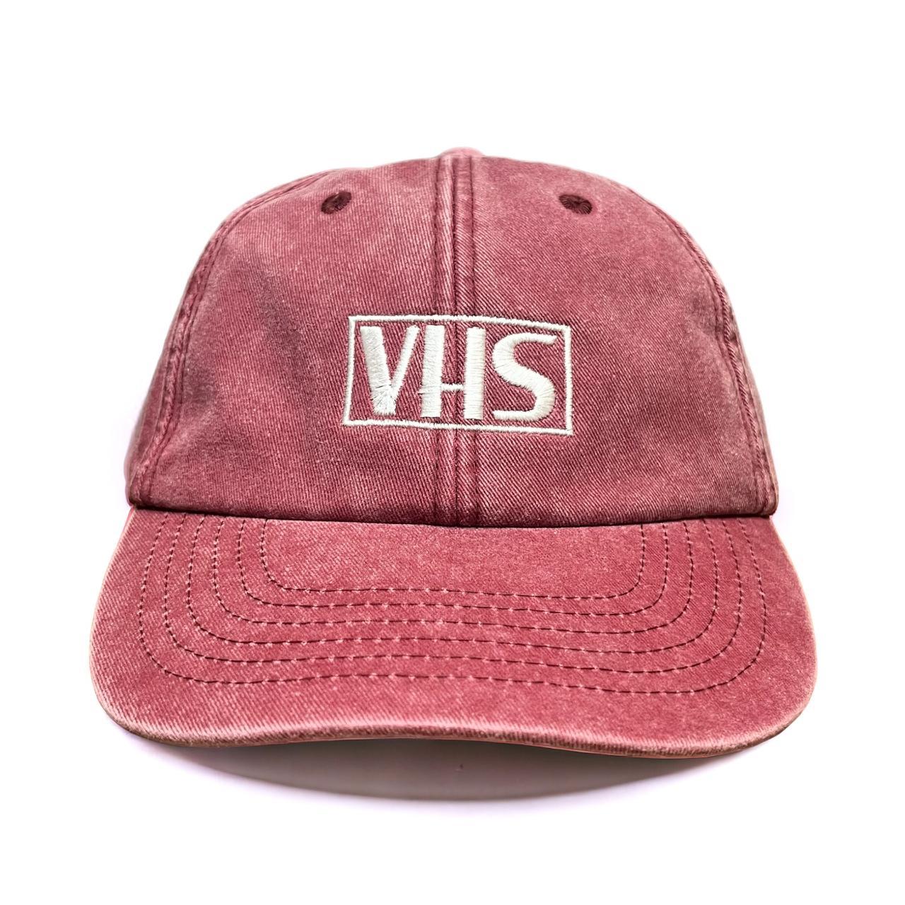 VHS LOGO CAP WASHED RED • 100% Brushed Washed... - Depop