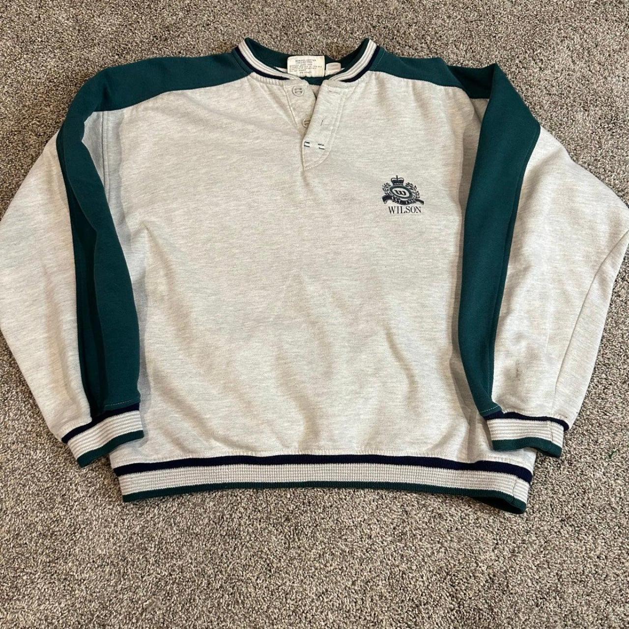 Vintage Wilson sweatshirt. Size medium has a small... - Depop