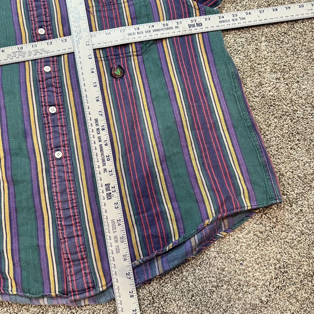 Vintage colorful striped flannel shirt. Size XL.... - Depop