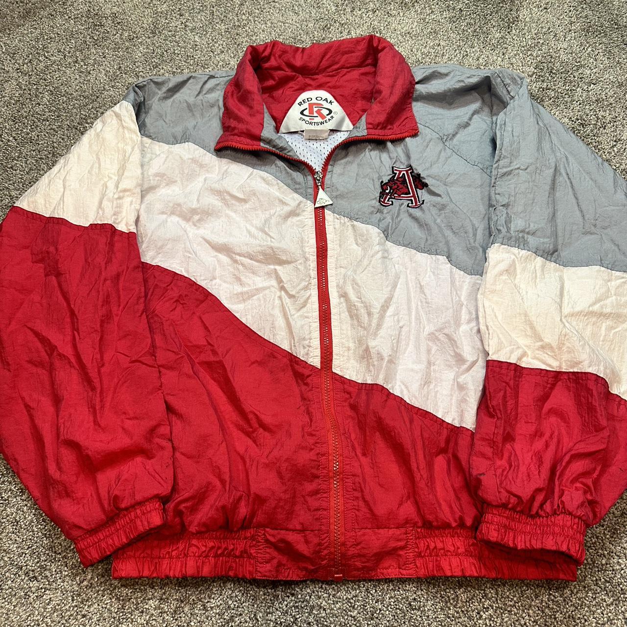 Vintage Arkansas Razorbacks windbreaker. Size XL.... - Depop