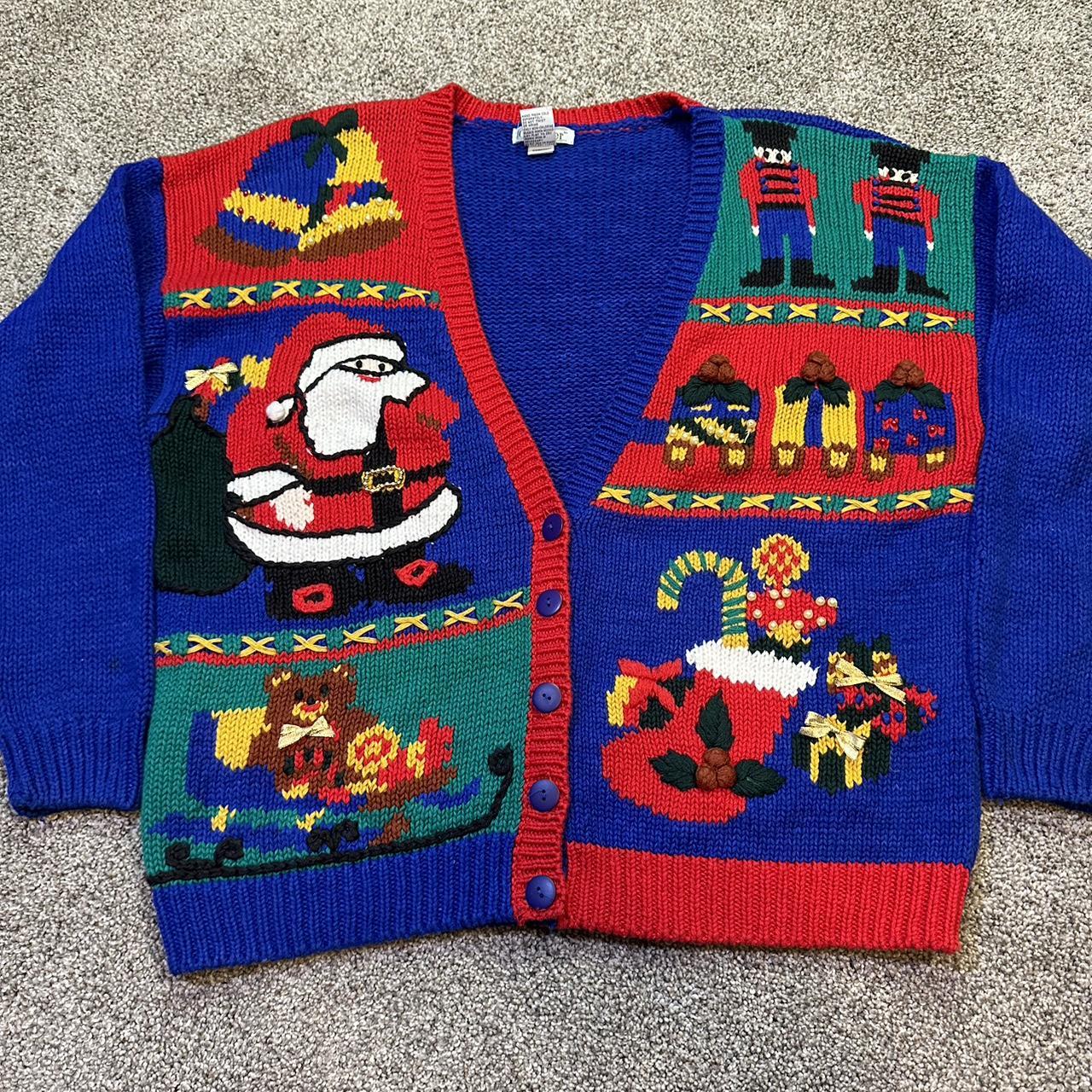 Vintage knitted funky cottage core kidcore Christmas... - Depop