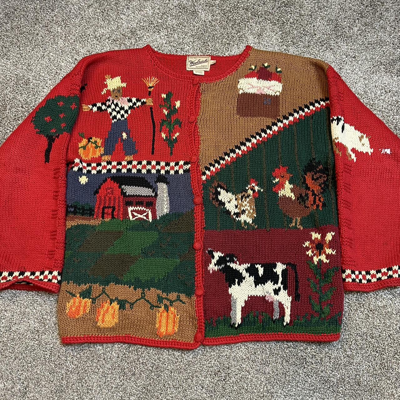 Vintage Woolrich knitted cottage core farm sweater.... - Depop