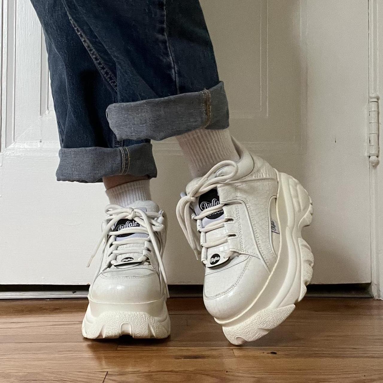 BUFFALO LONDON SNEAKERS white platform trainers.... - Depop