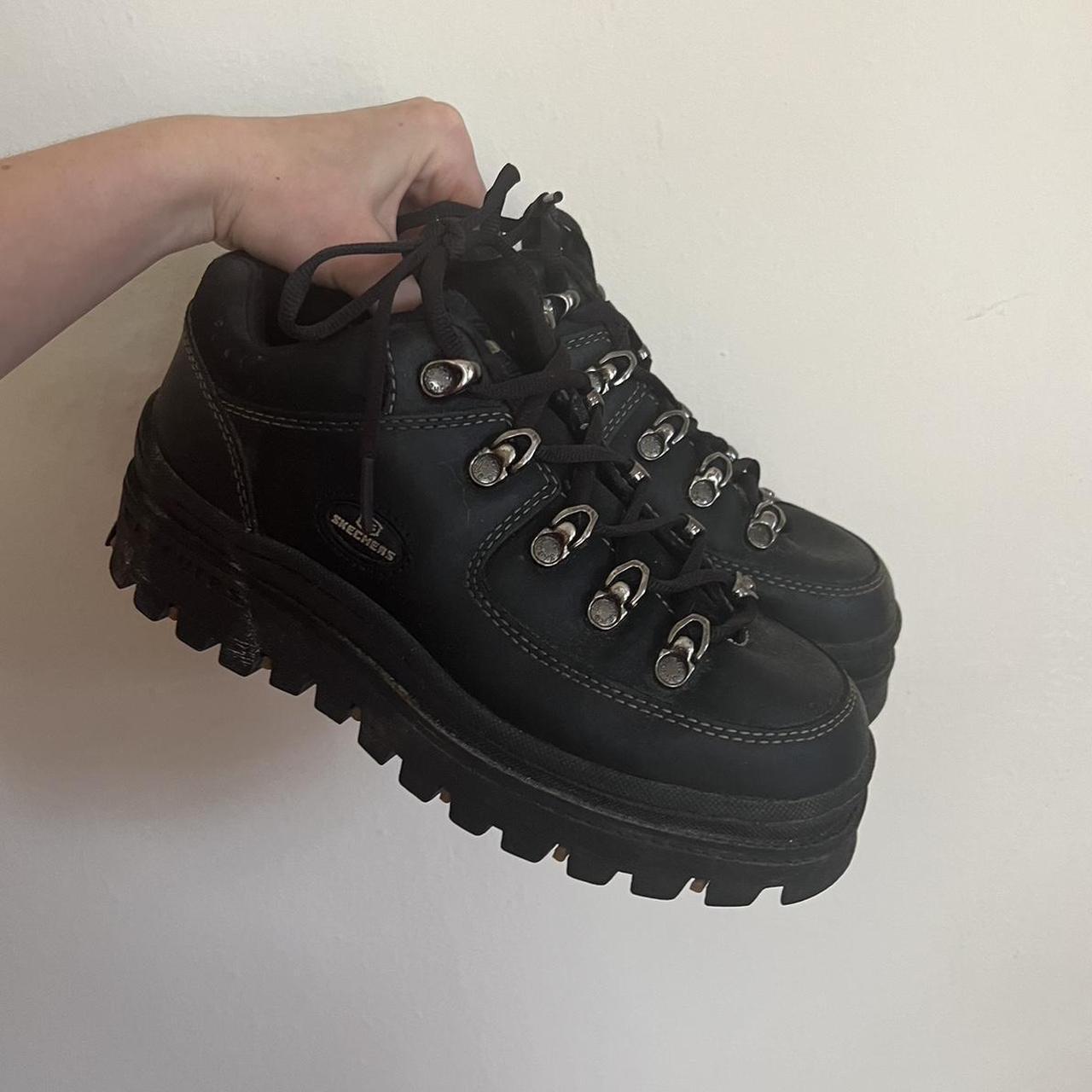 PLATFORM SKECHERS JAMMERS vintage 90s chunky black... - Depop