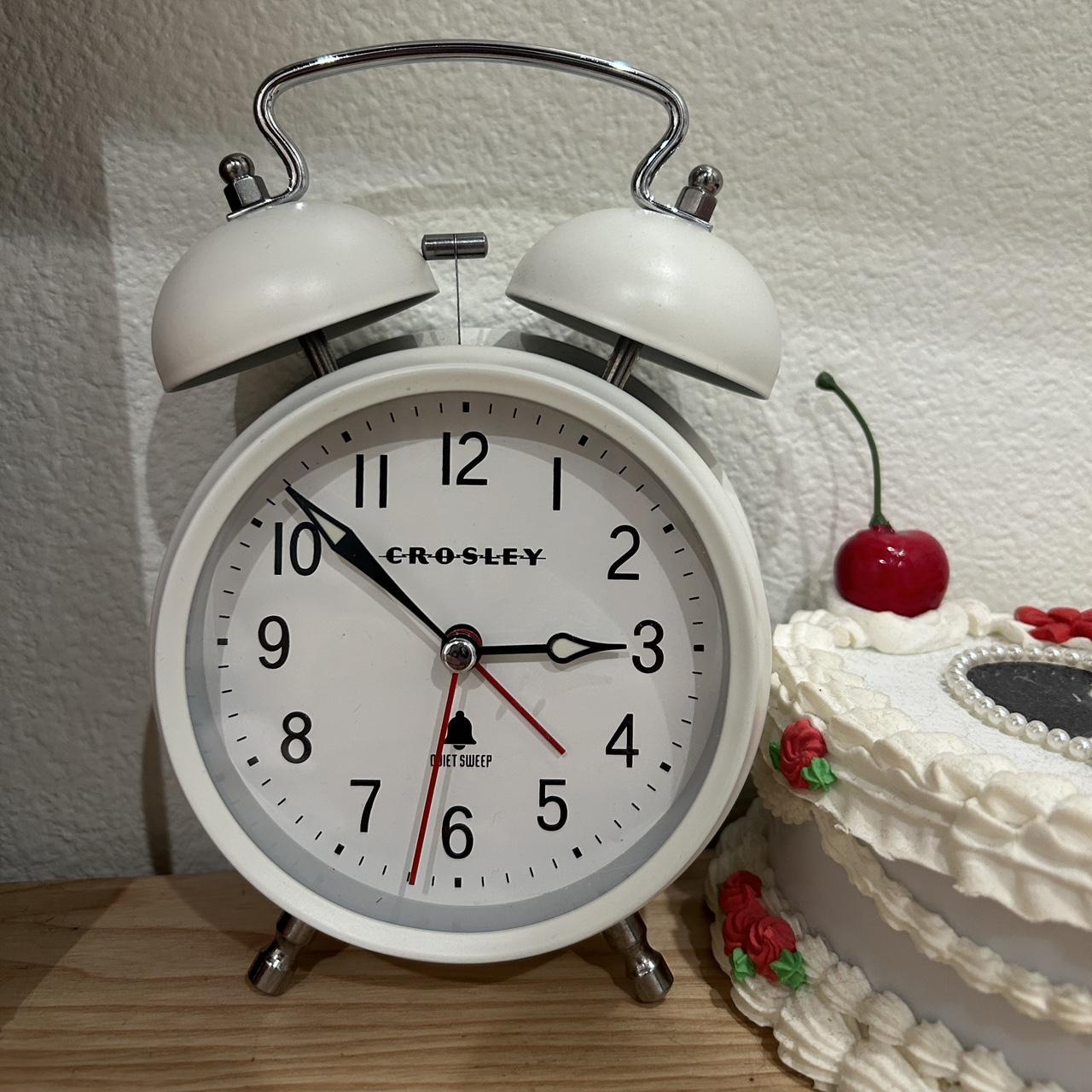 Cute Crosley Clock. Works great. #crosleywhiteclock... - Depop