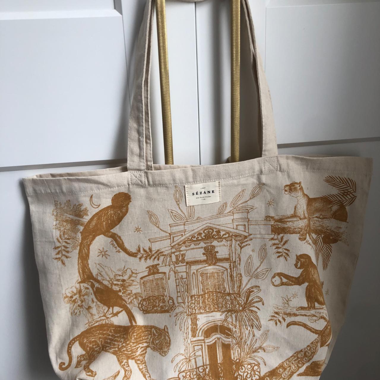Sezane large tote bag. Exotic animal amber print. - Depop