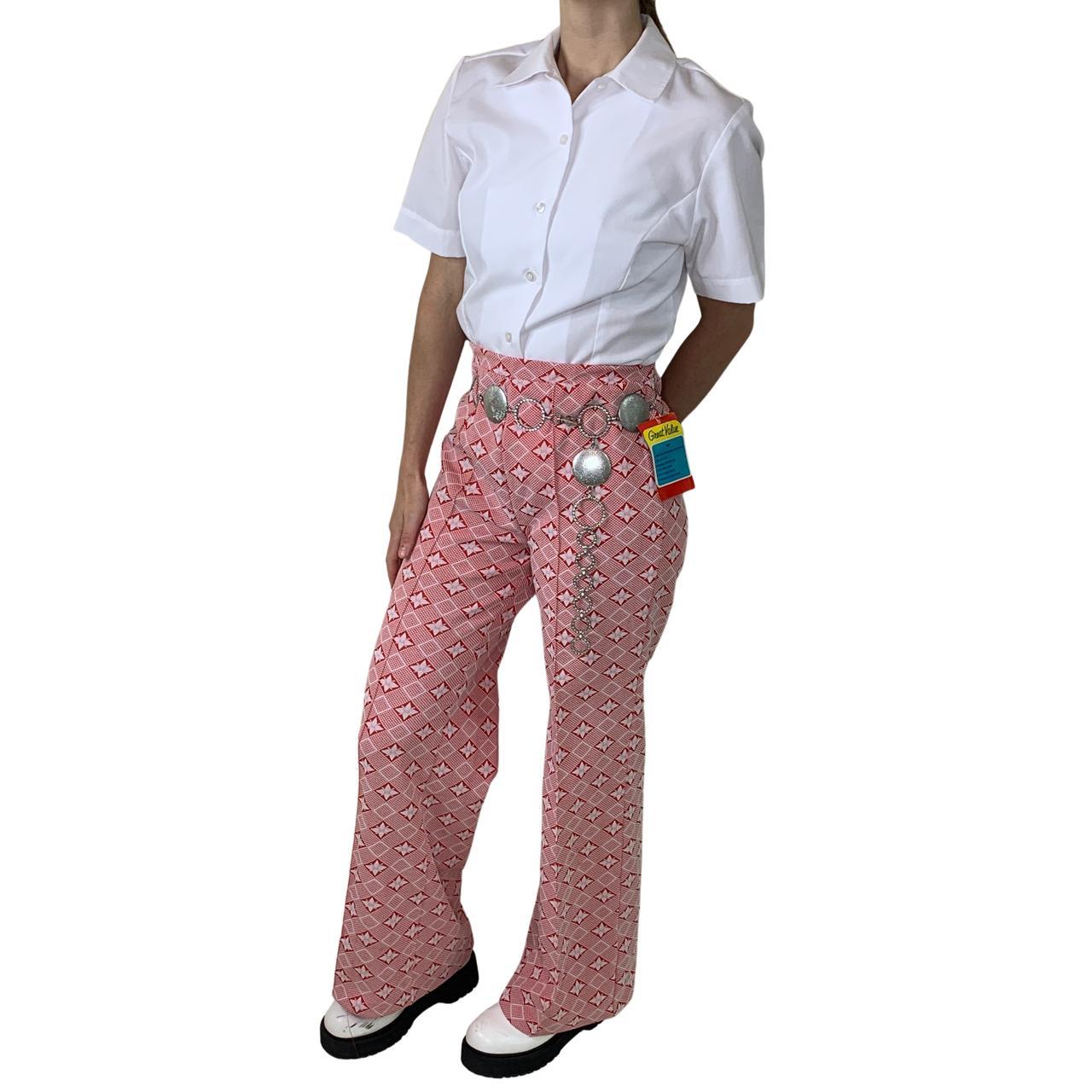 -vintage 70s NWT polyester bell bottom pants -sharp... - Depop