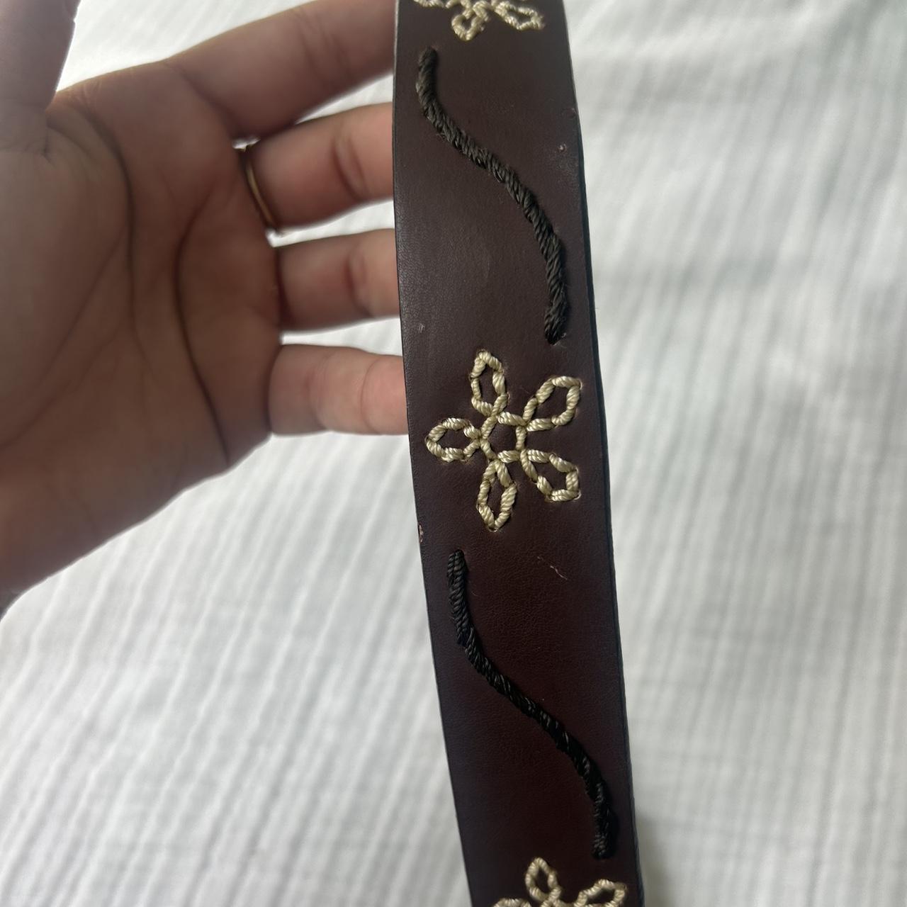 Beautiful stitch flower pattern belt | Depop
