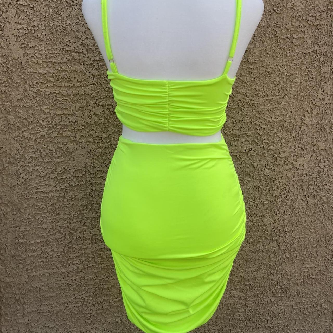 Neon top and skirt two piece set. #neon #twopiece... - Depop