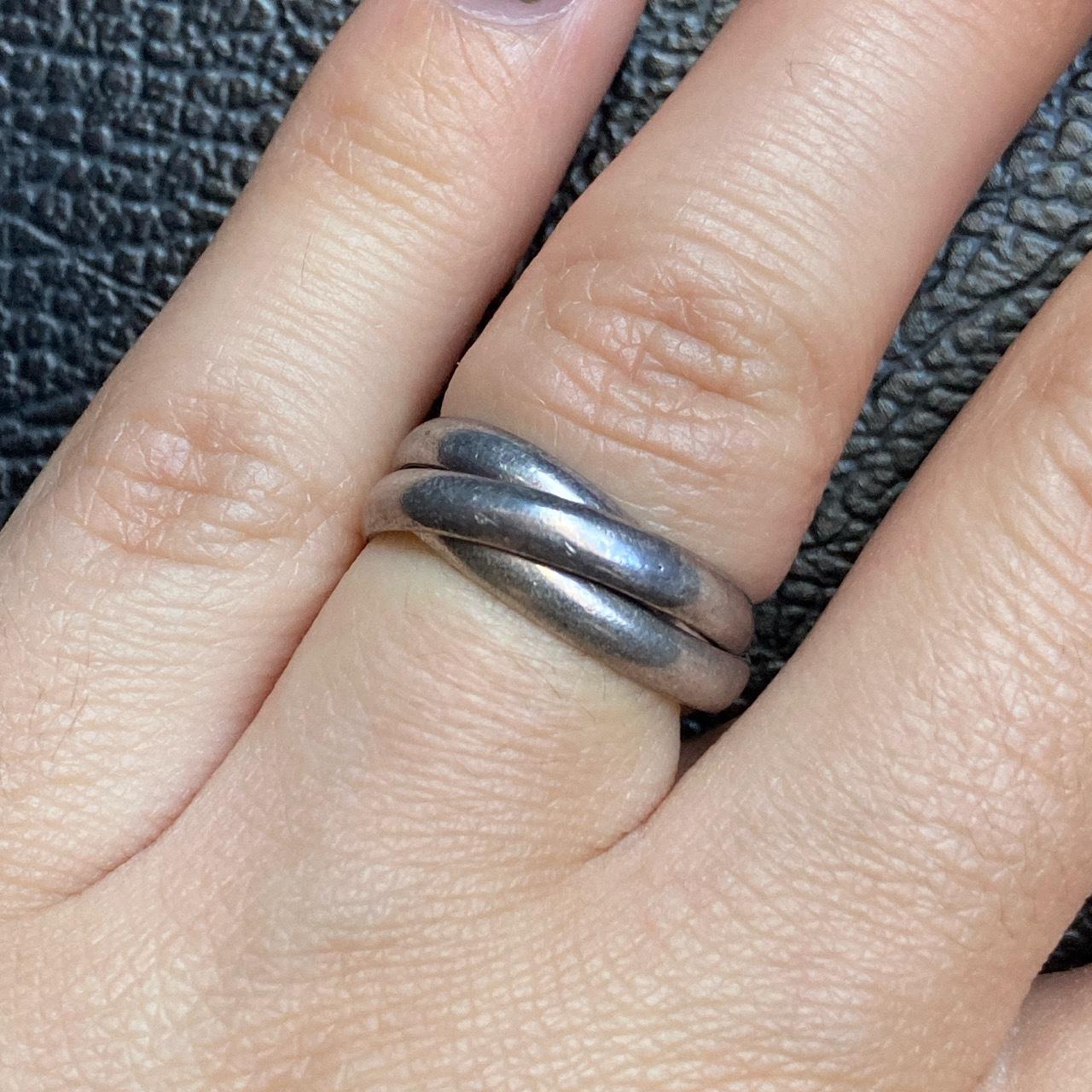 Silver 3 tier ring. Size 4.5. 💥free shipping on... - Depop