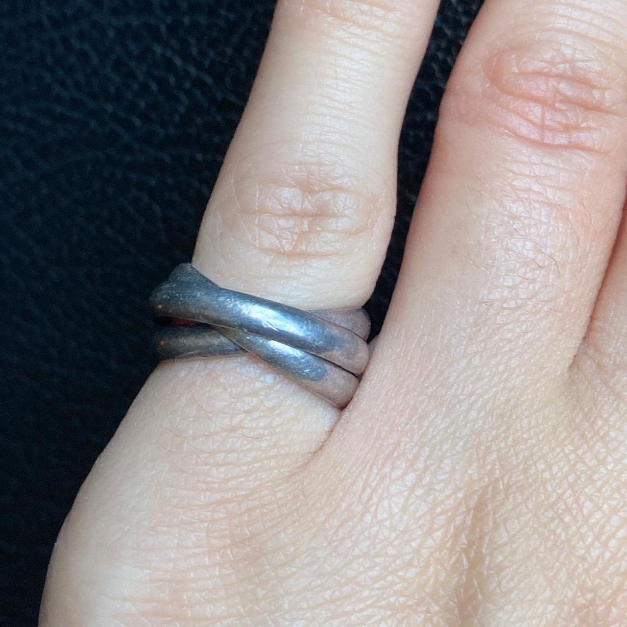 Silver 3 tier ring. Size 4.5. 💥free shipping on... - Depop