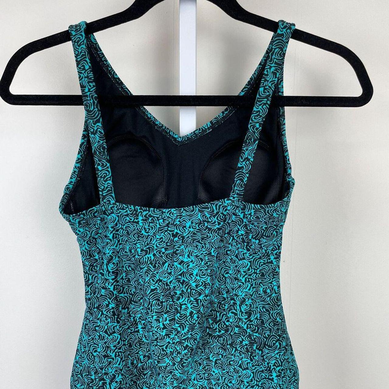 Speedo One Piece Swimsuit Ruched Side Turquoise... - Depop