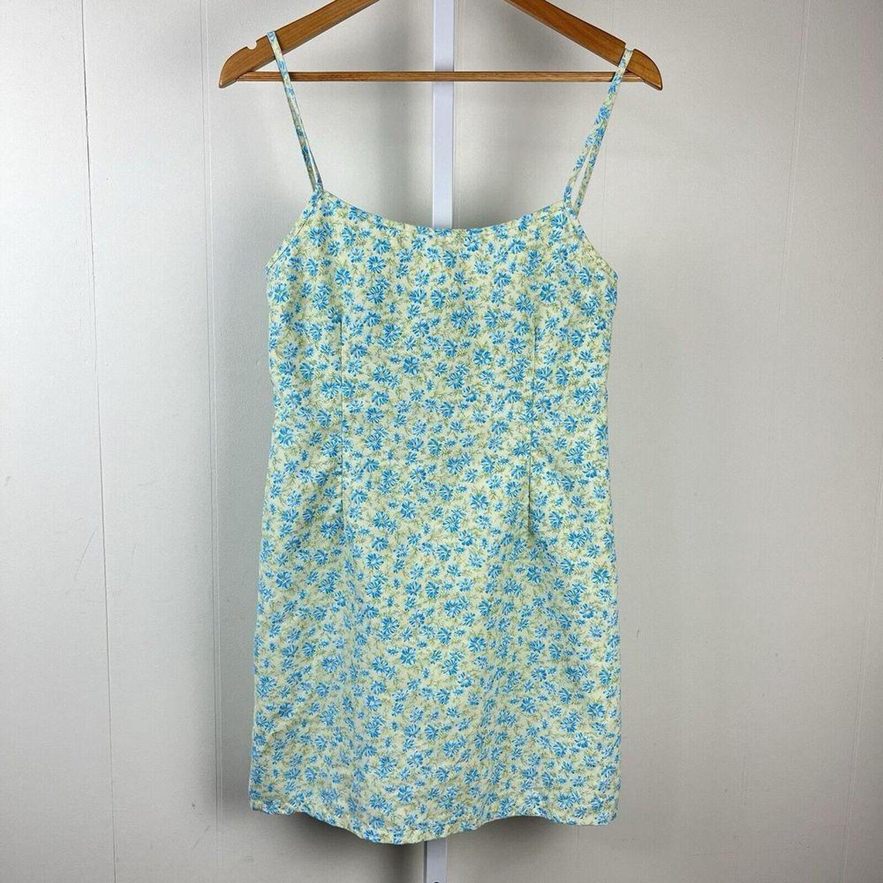 Vintage Rampage Swim Summer Mini Dress Green Blue... | Depop