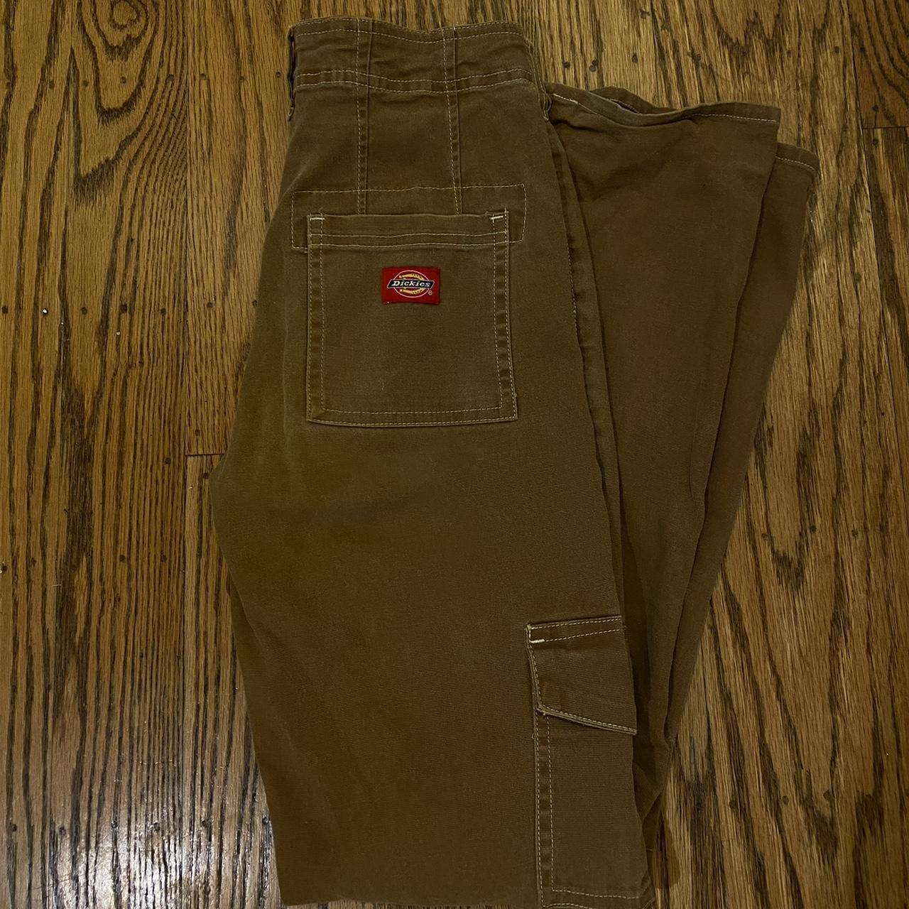 Dickies cargo pants Brown/Tan Size 24 waist - Depop