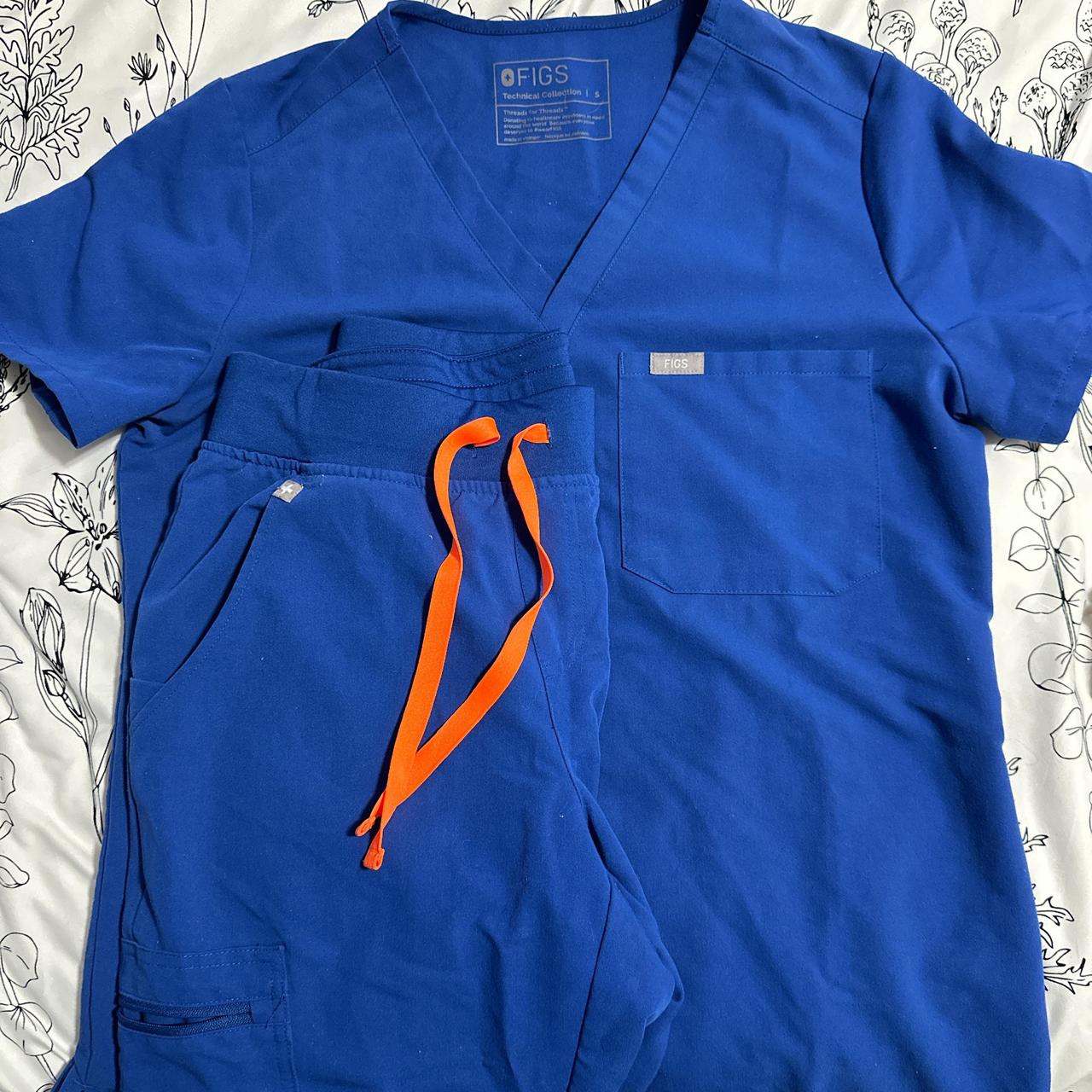 FIGS in winning blue size small one pocket scrub... - Depop