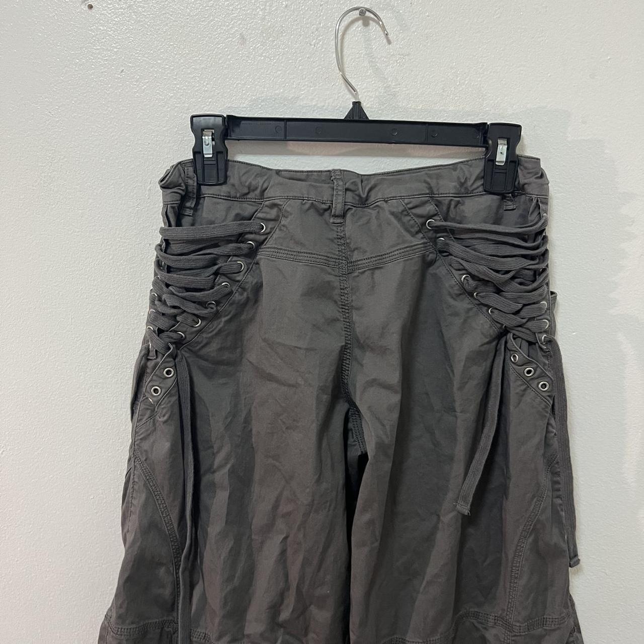 The Kript Women's Grey and Brown Trousers | Depop