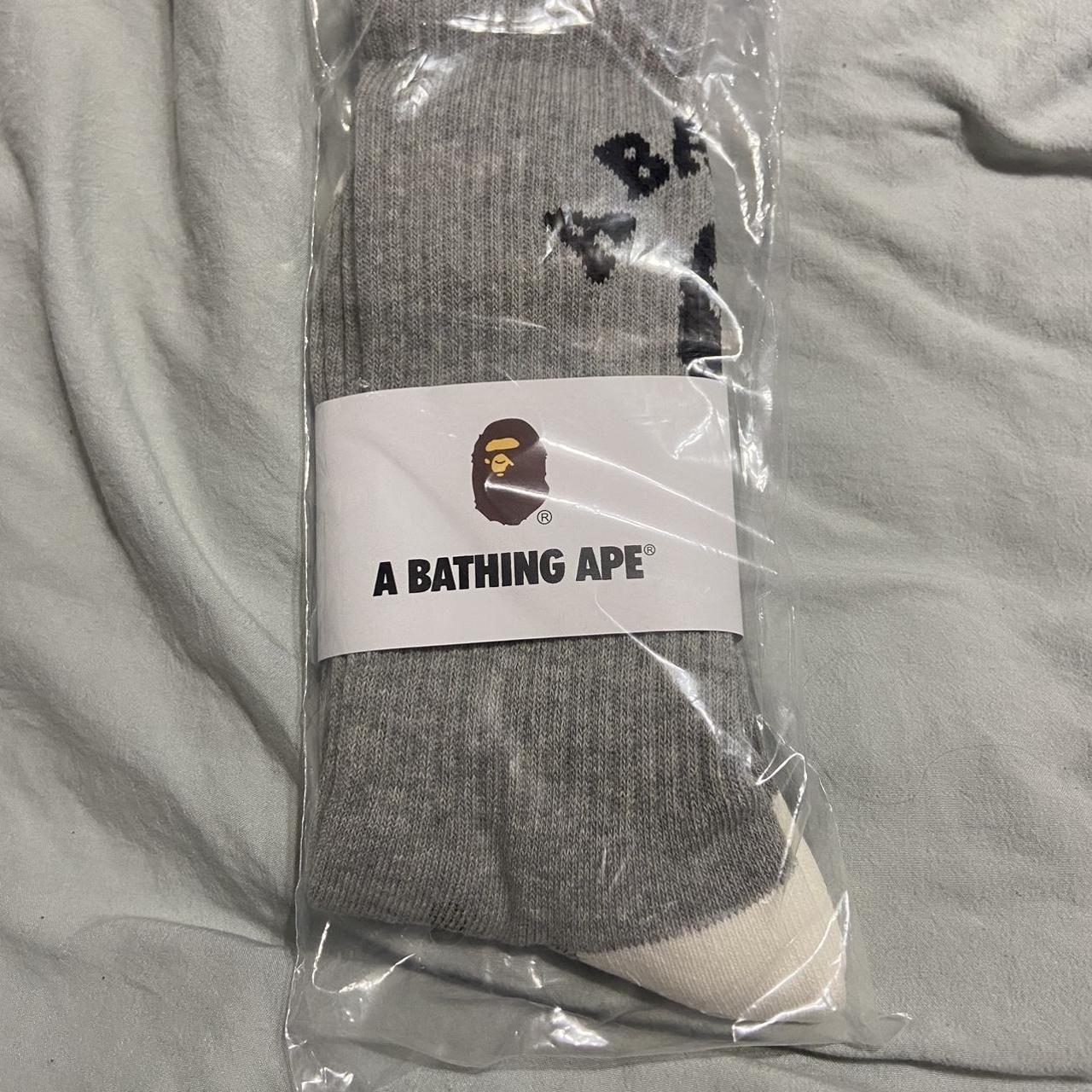 Bape socks Brand new Gray - Depop