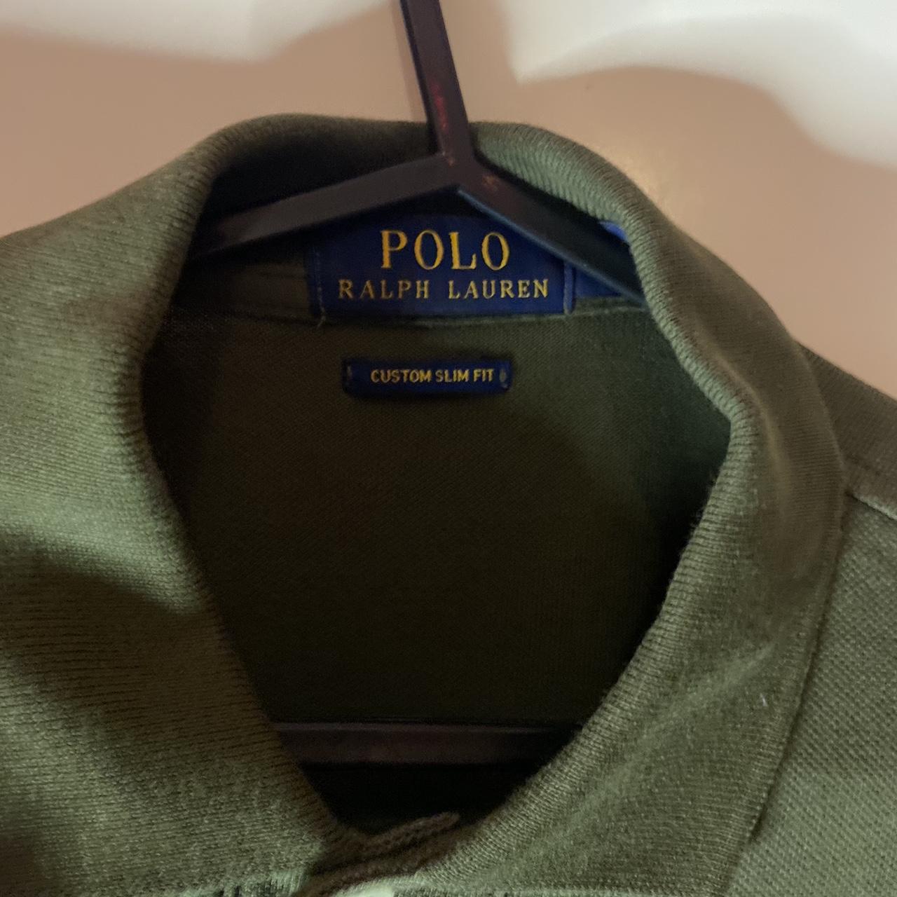 green khaki ralph lauren polo size small great... - Depop
