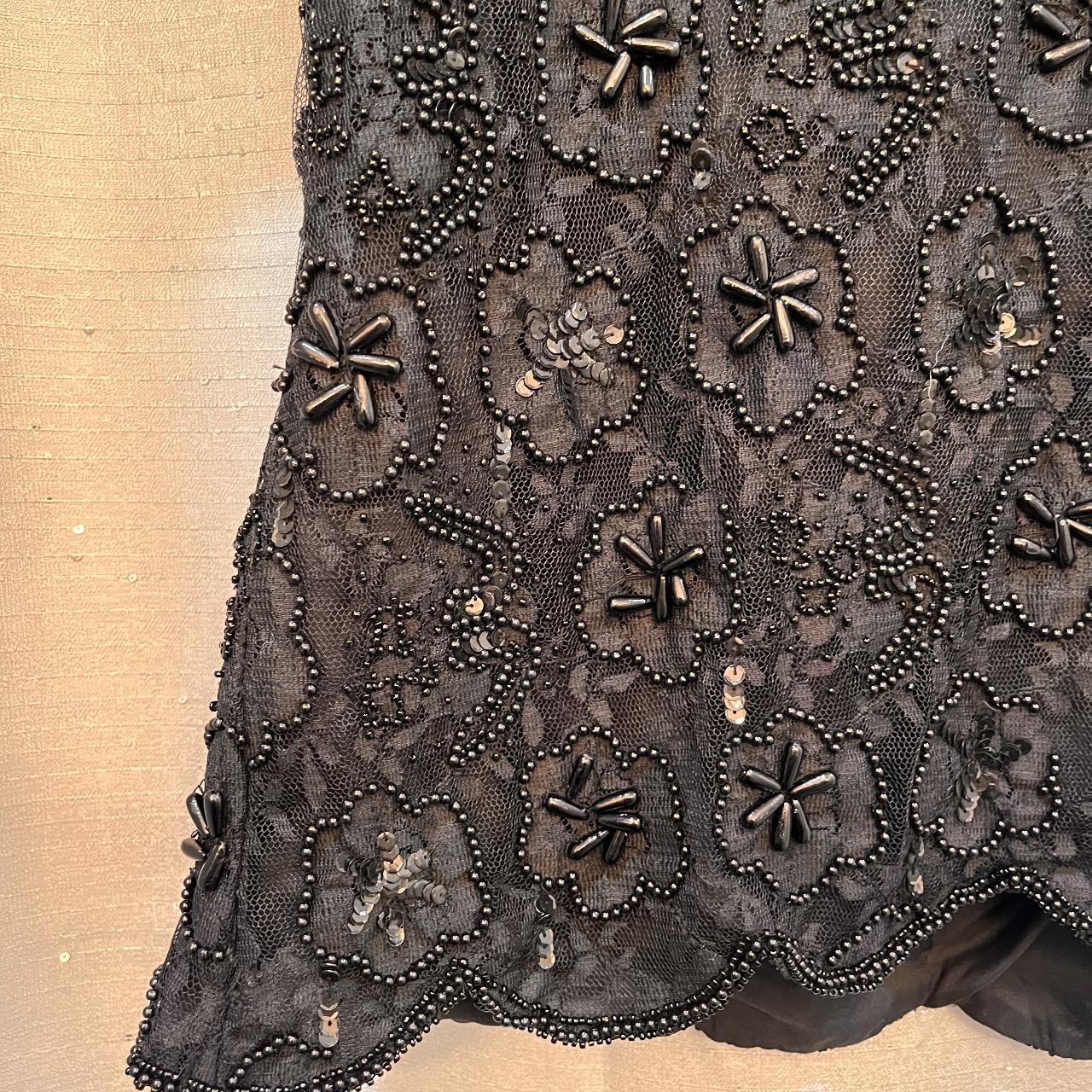 Black beaded top! Beautiful detail on the neckline... - Depop