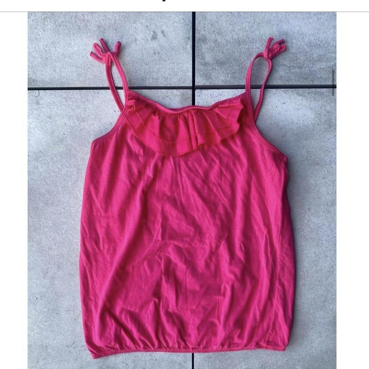 Pink ruffle tank top #y2kfashion United Colours of... - Depop