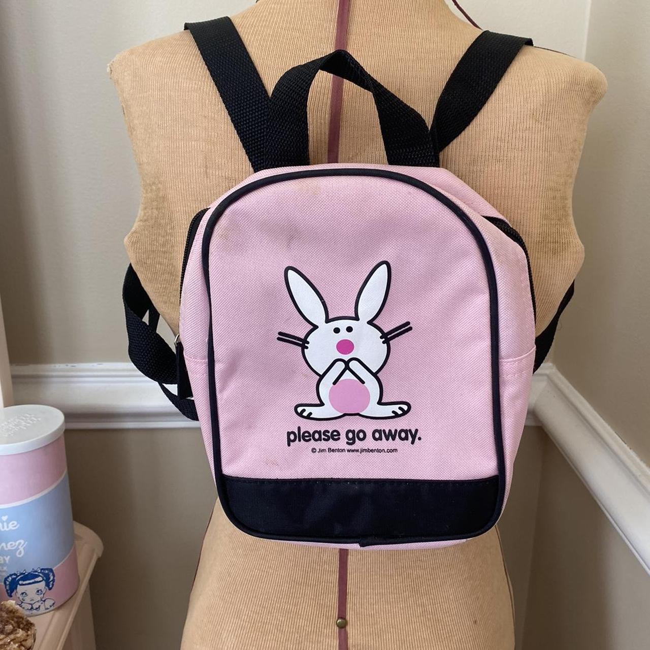 Happy bunny pink book bag and has some stains but... - Depop