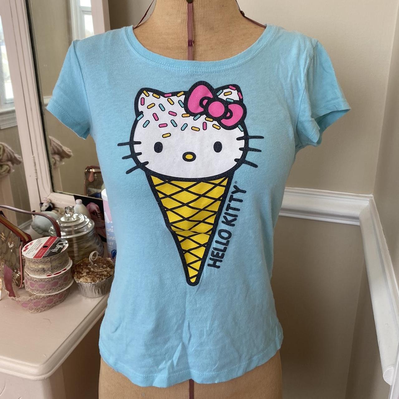 Hello kitty blue ice cream cone shirt 🎀 - Depop