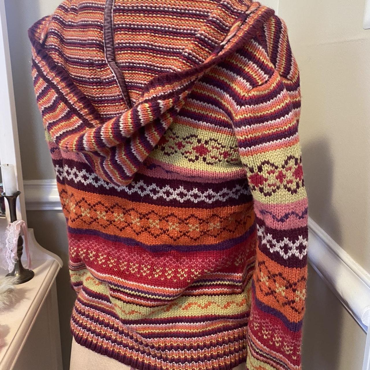 Colorful orange knit jacket very good reminds me of... - Depop