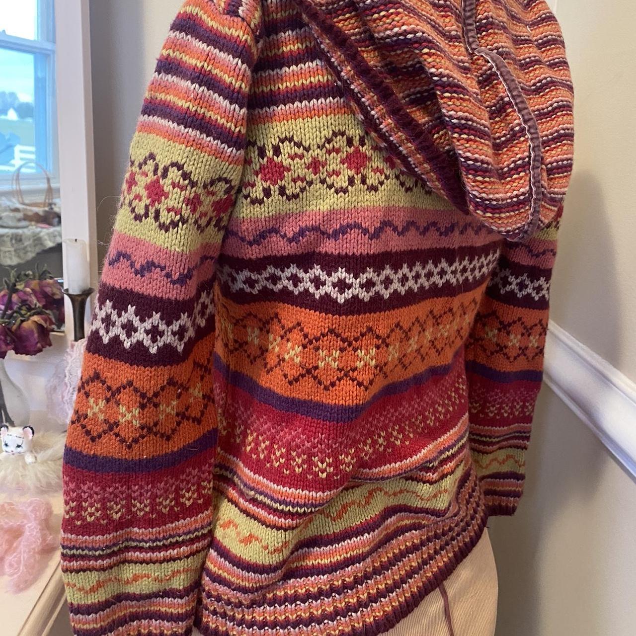 Colorful orange knit jacket very good reminds me of... - Depop