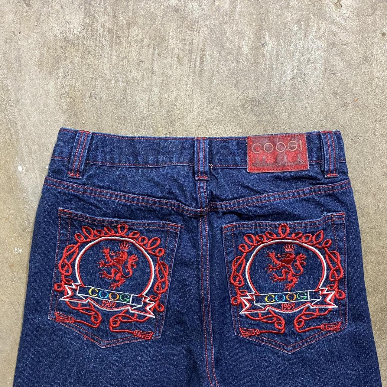 Coogi Men's Blue and Red Jeans | Depop