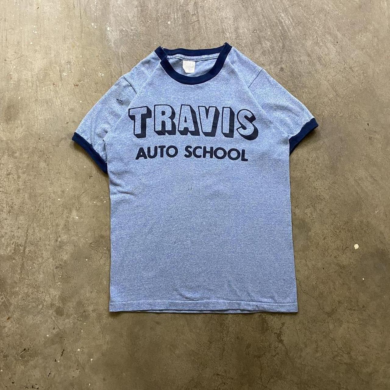 Vintage 80s Travis Auto School Ringer... - Depop