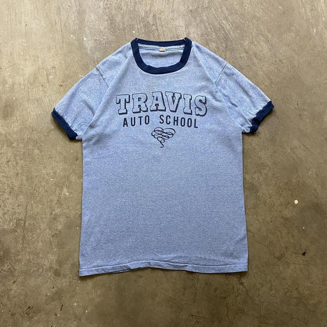 Vintage 80s Travis Auto School Ringer... - Depop