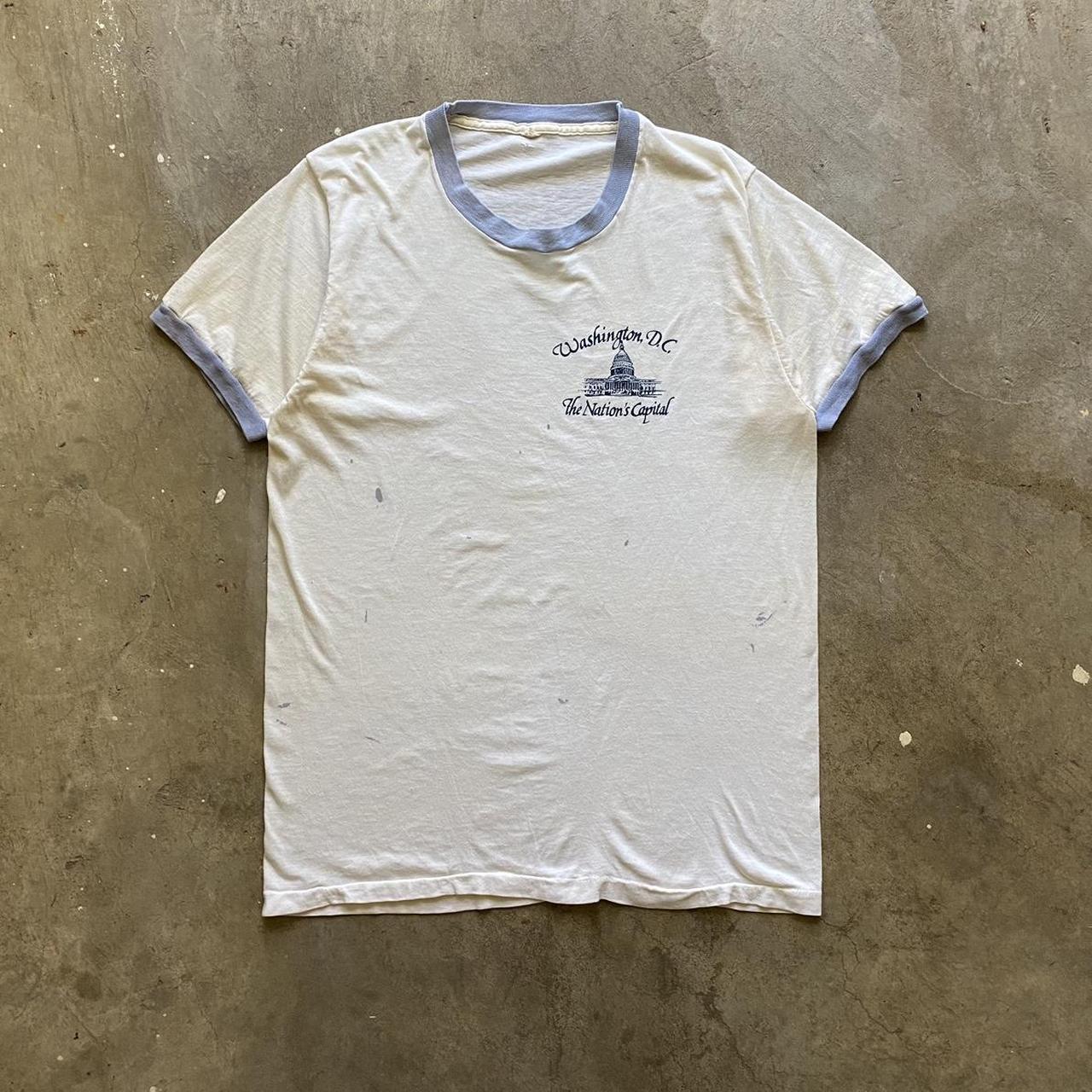 Vintage 80s Ringer Tee Single Stitch... - Depop