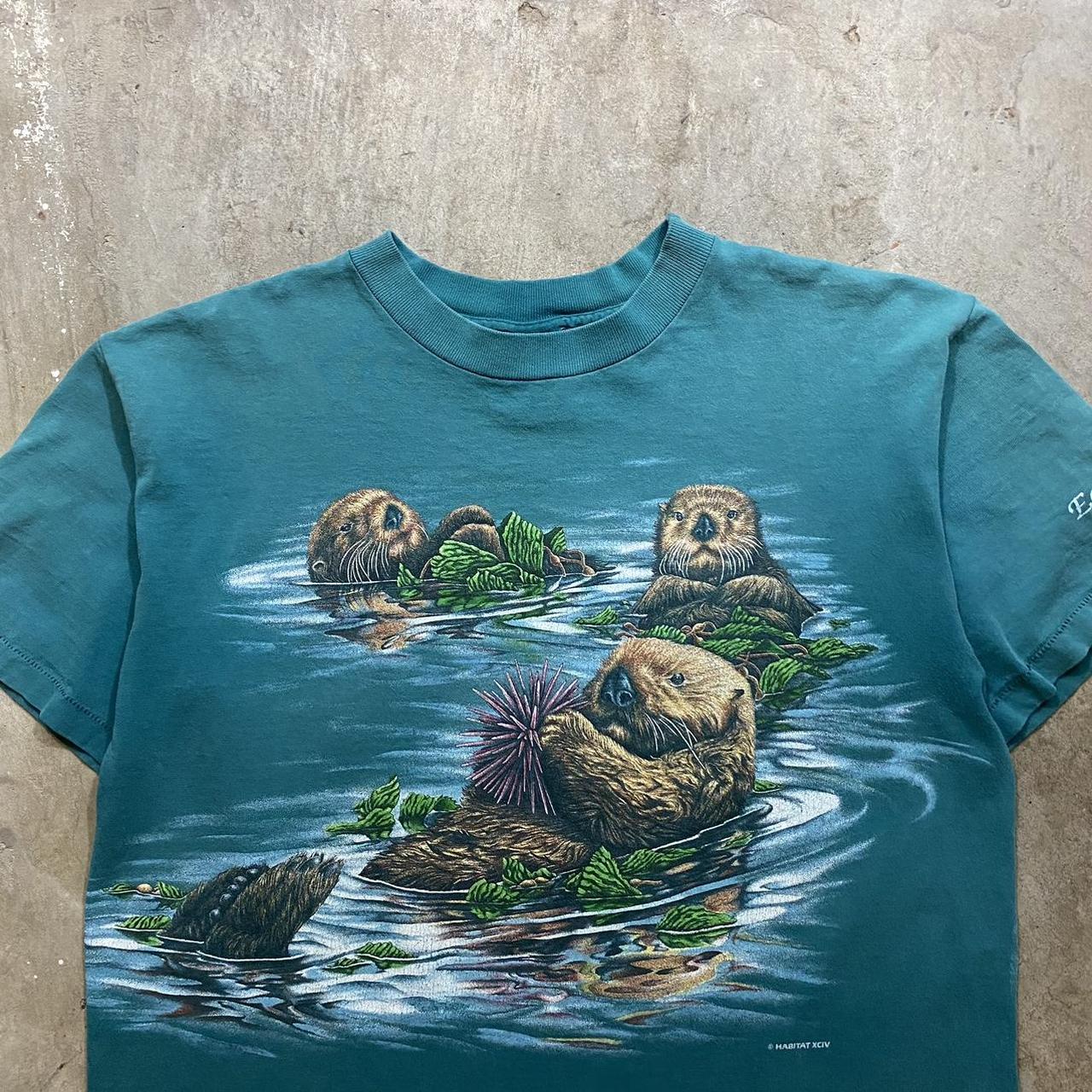Vintage 90s Otter Animal Nature Tee Single Stitch... - Depop
