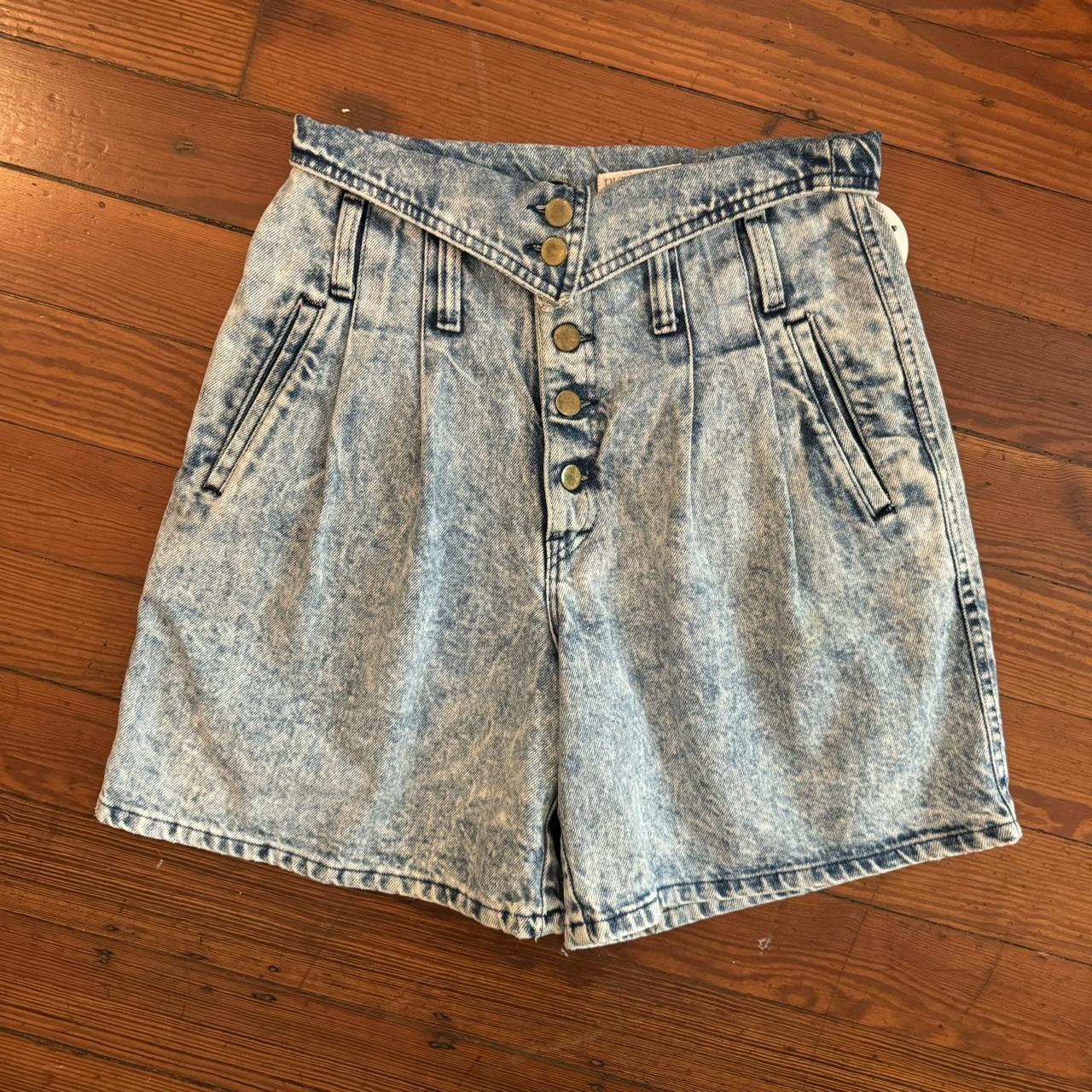 Vintage 80's Ruff Hewn stone-washed shorts with a... - Depop