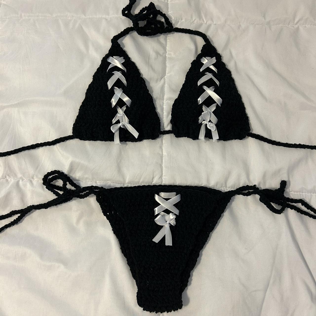 lace ribbon bikini or lingerie 🖤🤍 message me for... - Depop