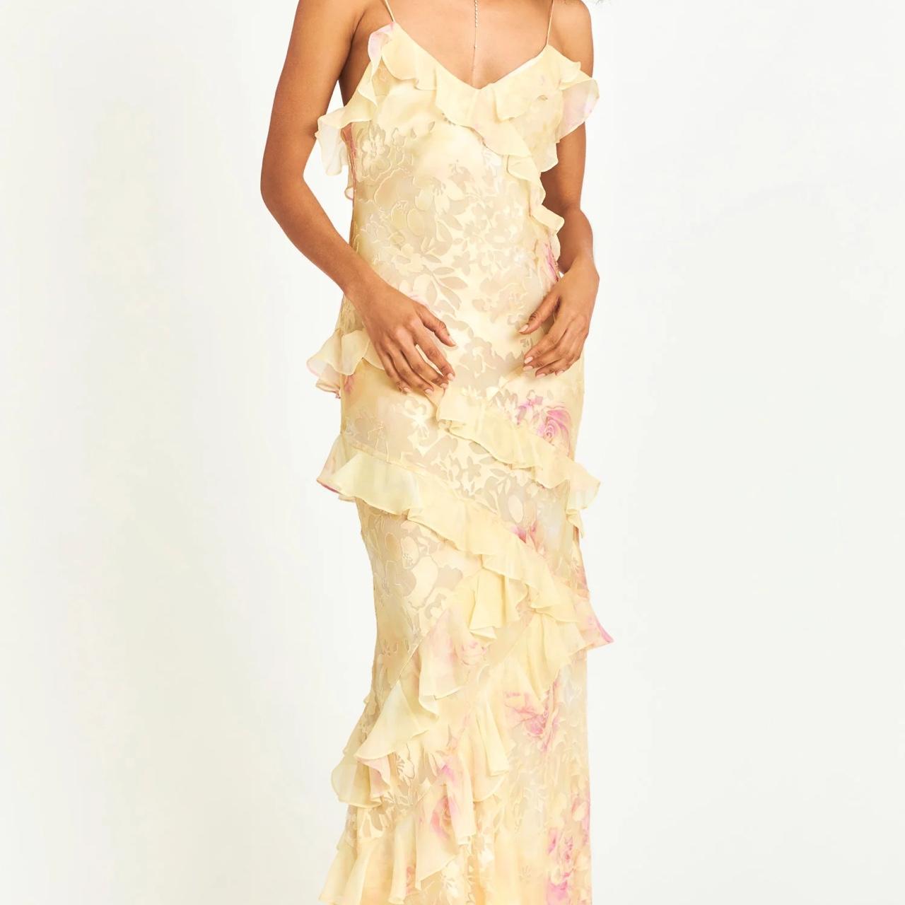 ISO LoveShackFancy Rialto Maxi Dress in Yellow... - Depop