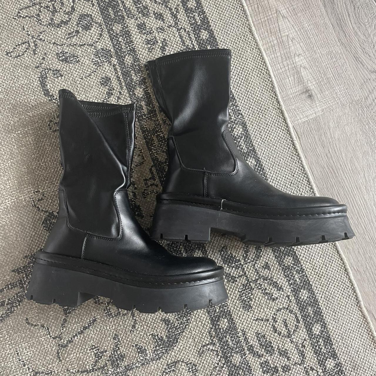 MANGO black platform tack outsole boots! **worn... - Depop