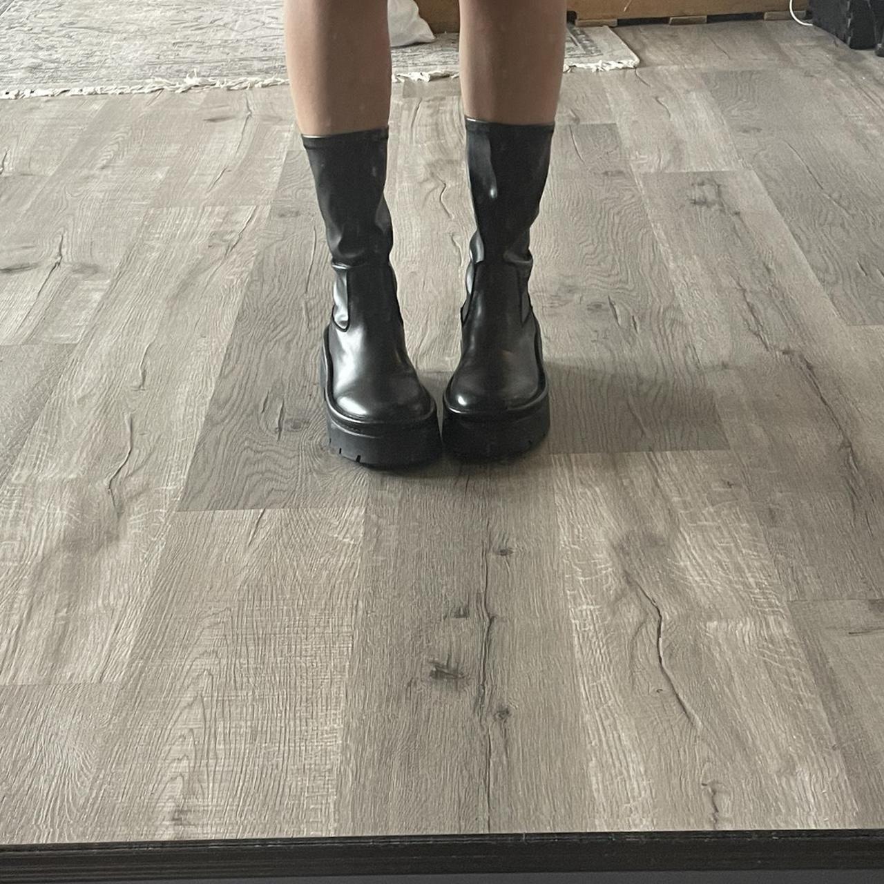 MANGO black platform tack outsole boots! **worn... - Depop