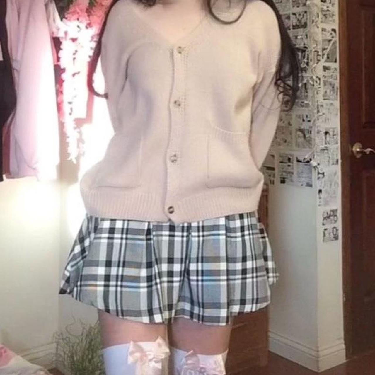 SUPER CUTE KOGAL GYARU STYLE TAN CARDIGAN (SIZE... | Depop