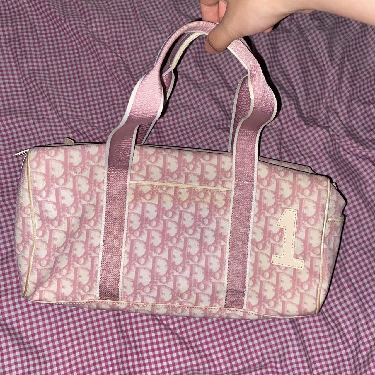 PINK CHRISTIAN DIOR MONOGRAM GIRLY BAG (DEPOP... - Depop
