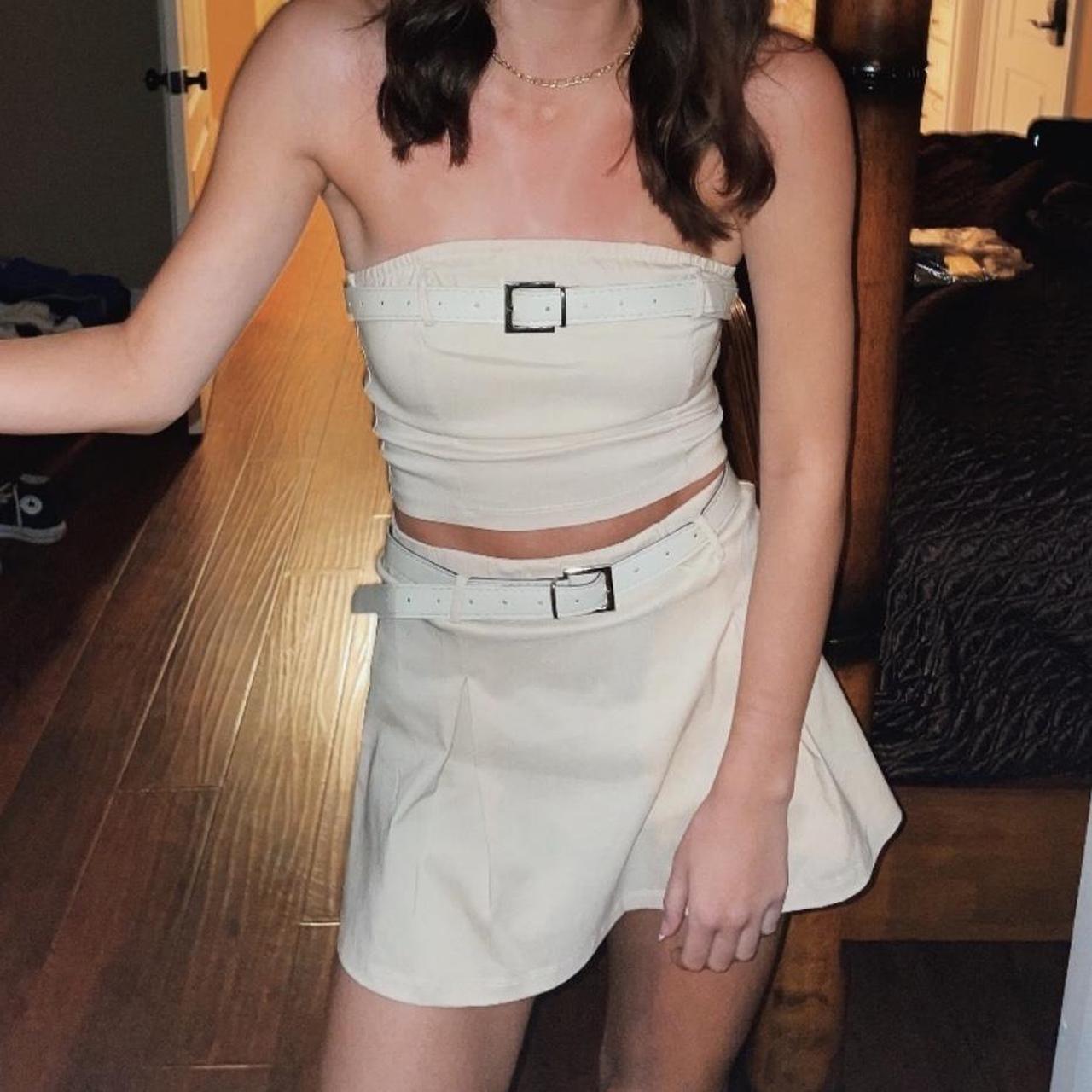 white fox set beige worn once size xs - Depop