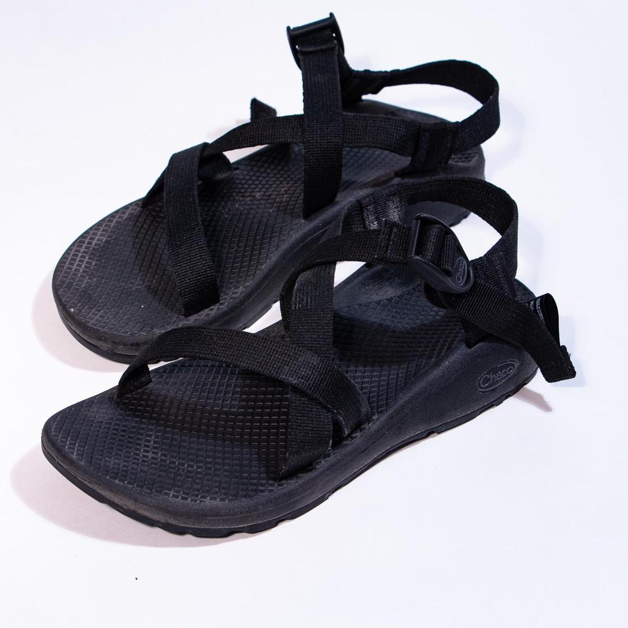 Chaco Women’s ZCloud sandals in solid black With box... - Depop