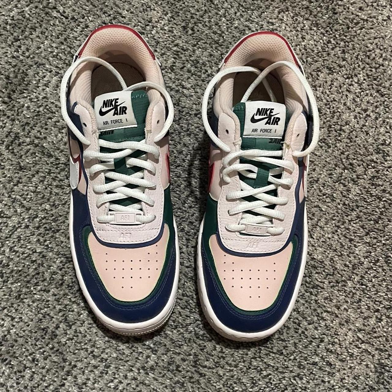 Nike color block air force ones (low shadow mystic... - Depop