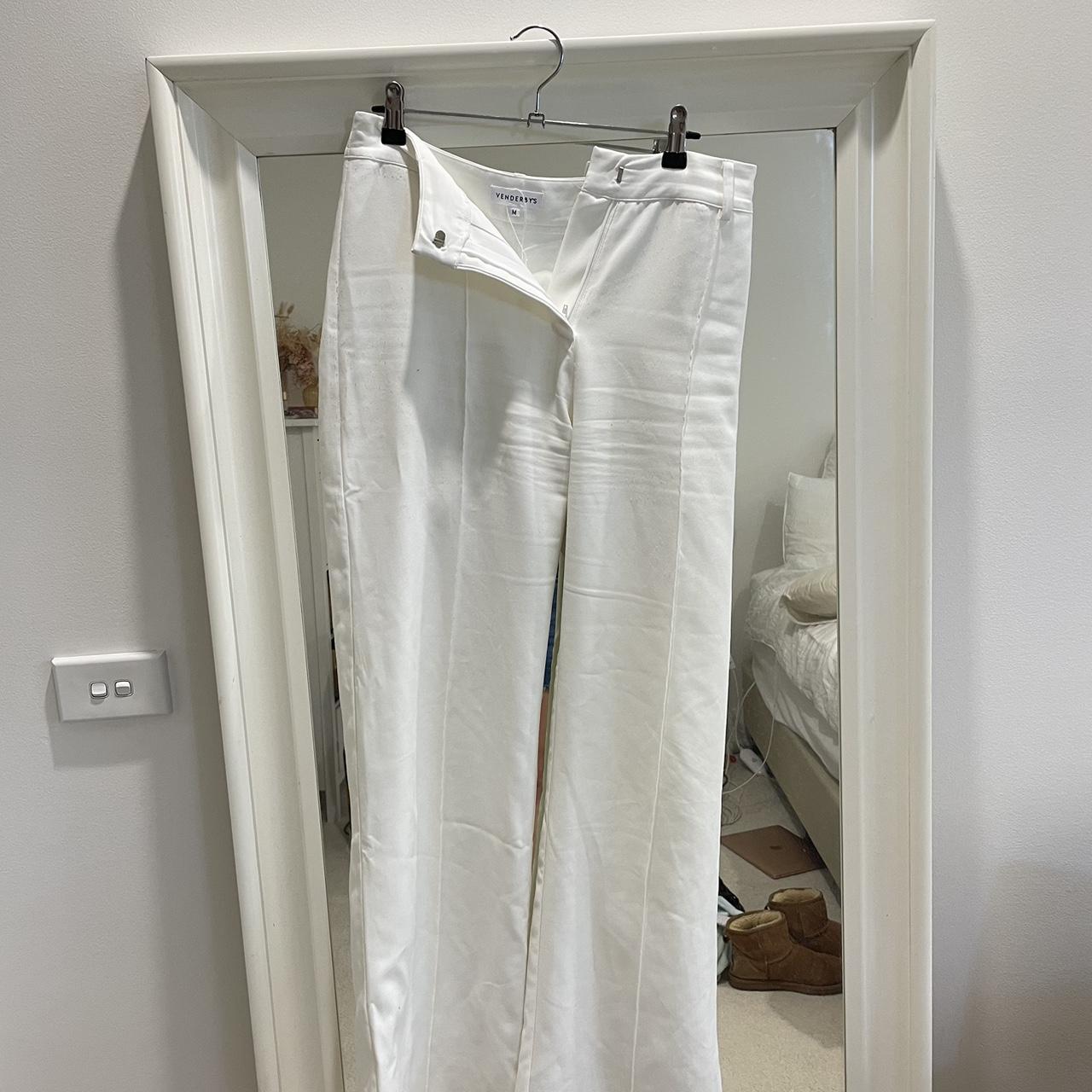 Venderbys Vera wide pant in White size medium... - Depop