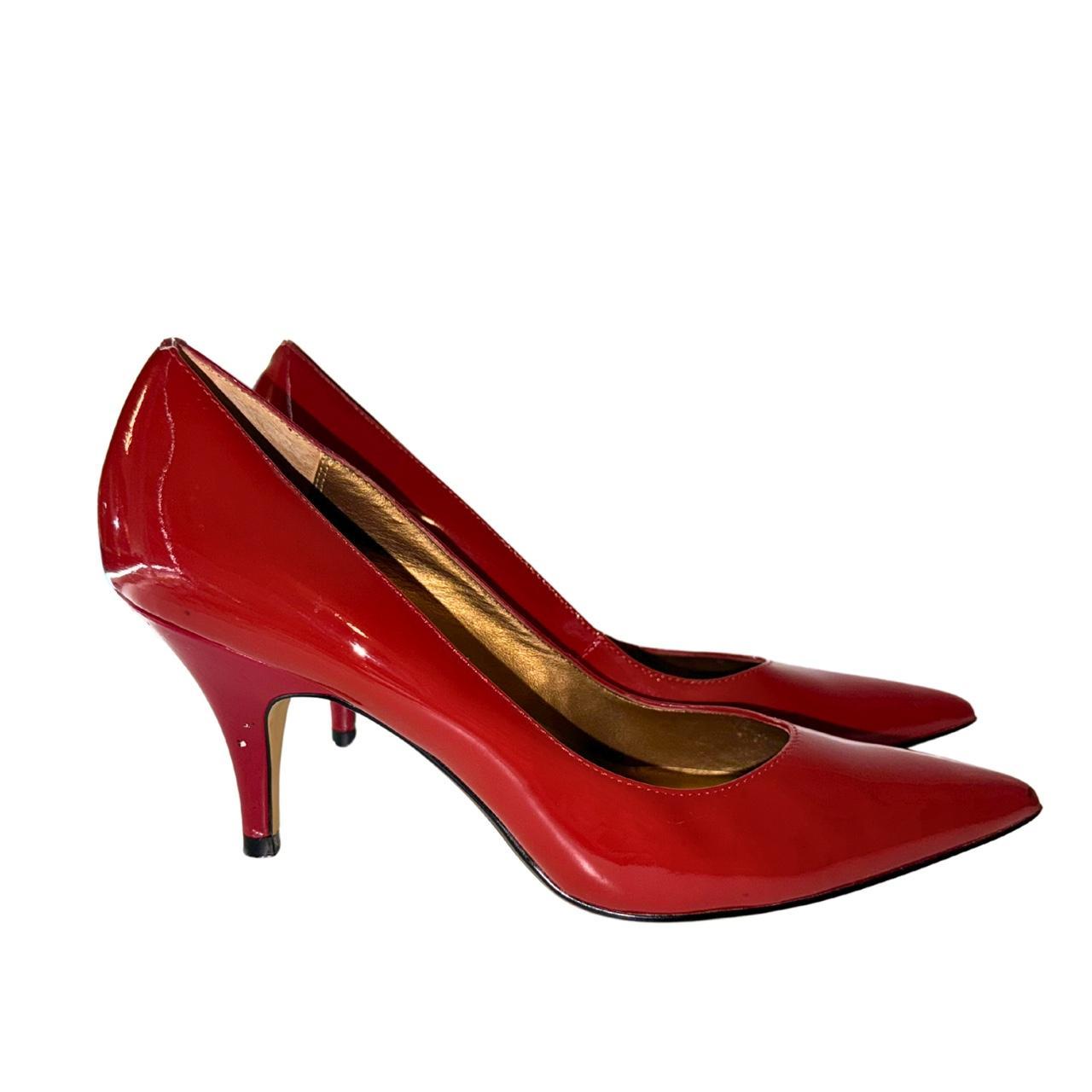 Red patent leather high heels with pointed toe 👠 has... | Depop