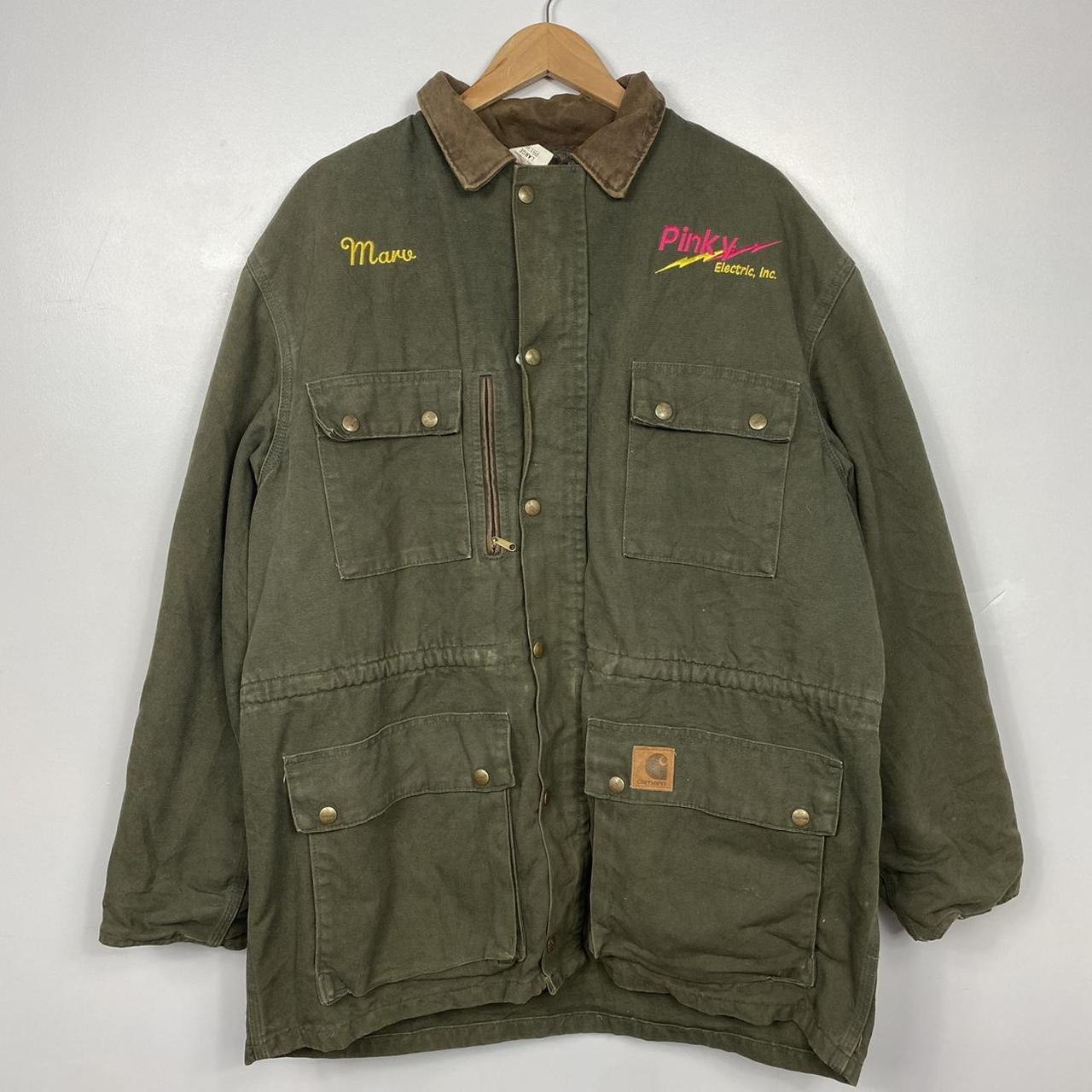 Carhartt Green Chore Field Jacket, Cord Collar,... - Depop