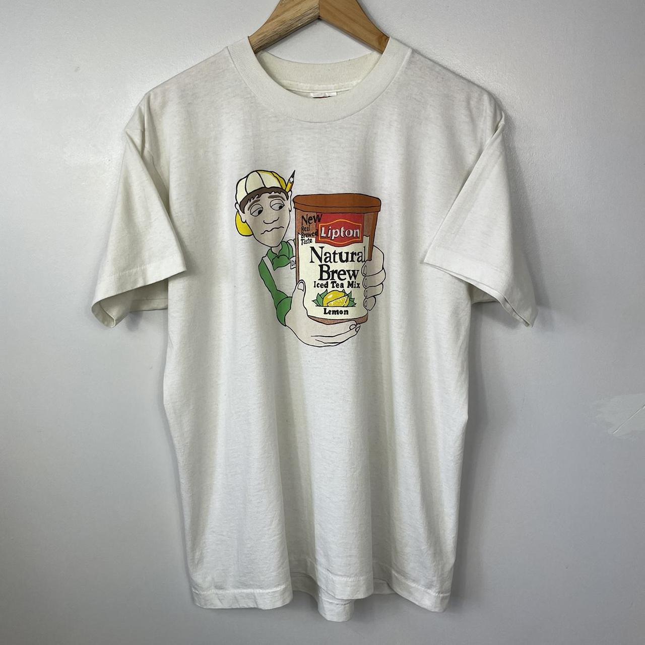 Vintage 90s Lipton Iced Tea Promo T-Shirt, Single... - Depop