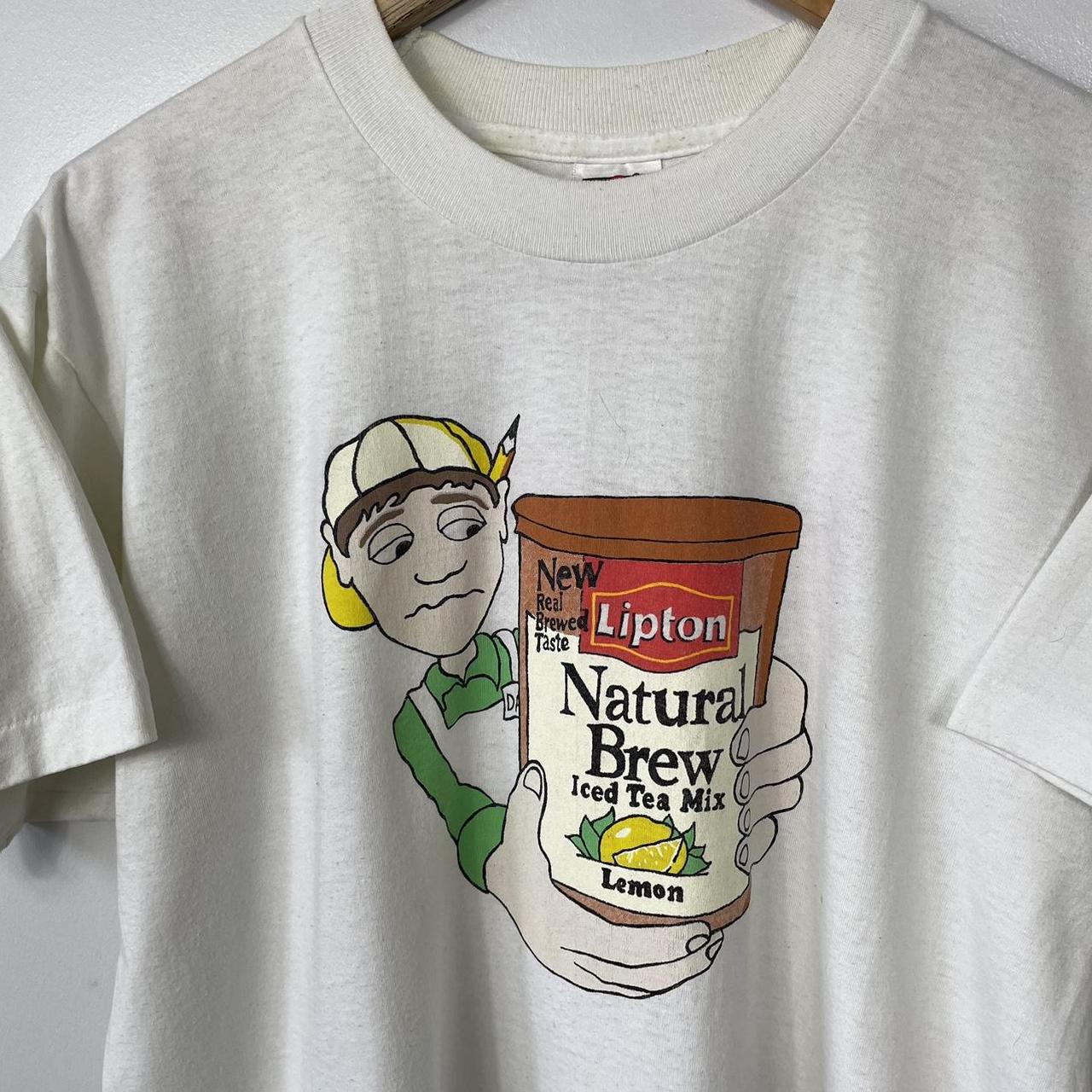 Vintage 90s Lipton Iced Tea Promo T-Shirt, Single... - Depop