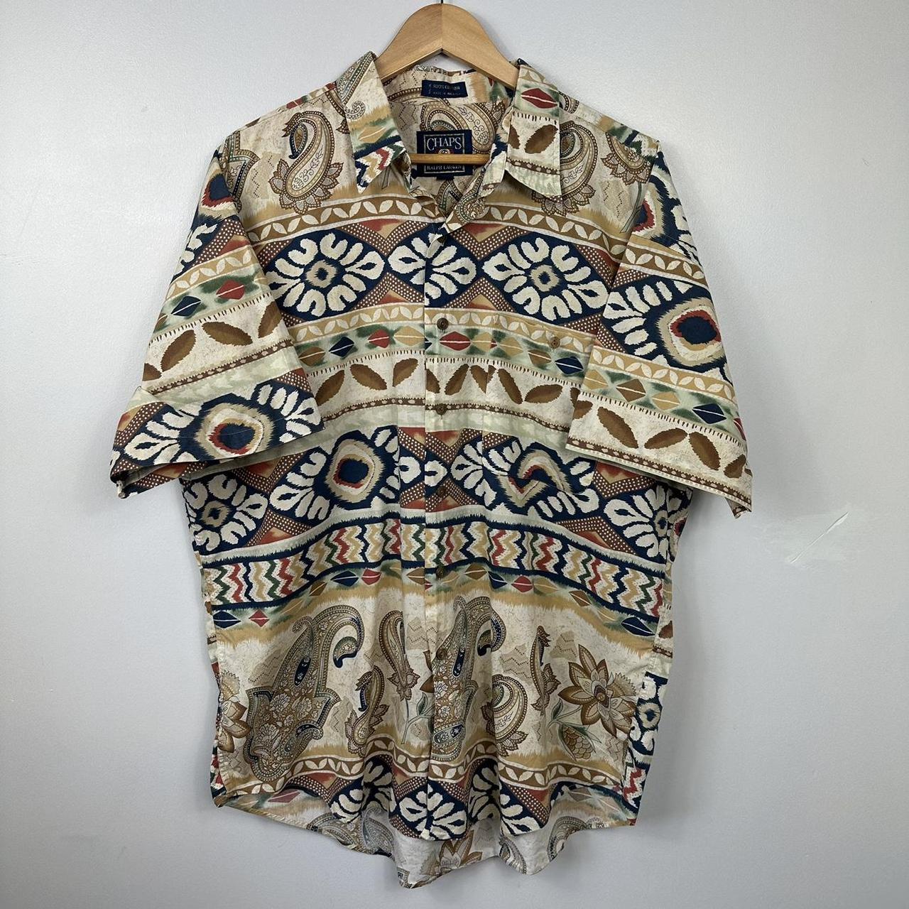 Polo Ralph Lauren Aztec Navajo Chaps Shirt, Vintage... - Depop