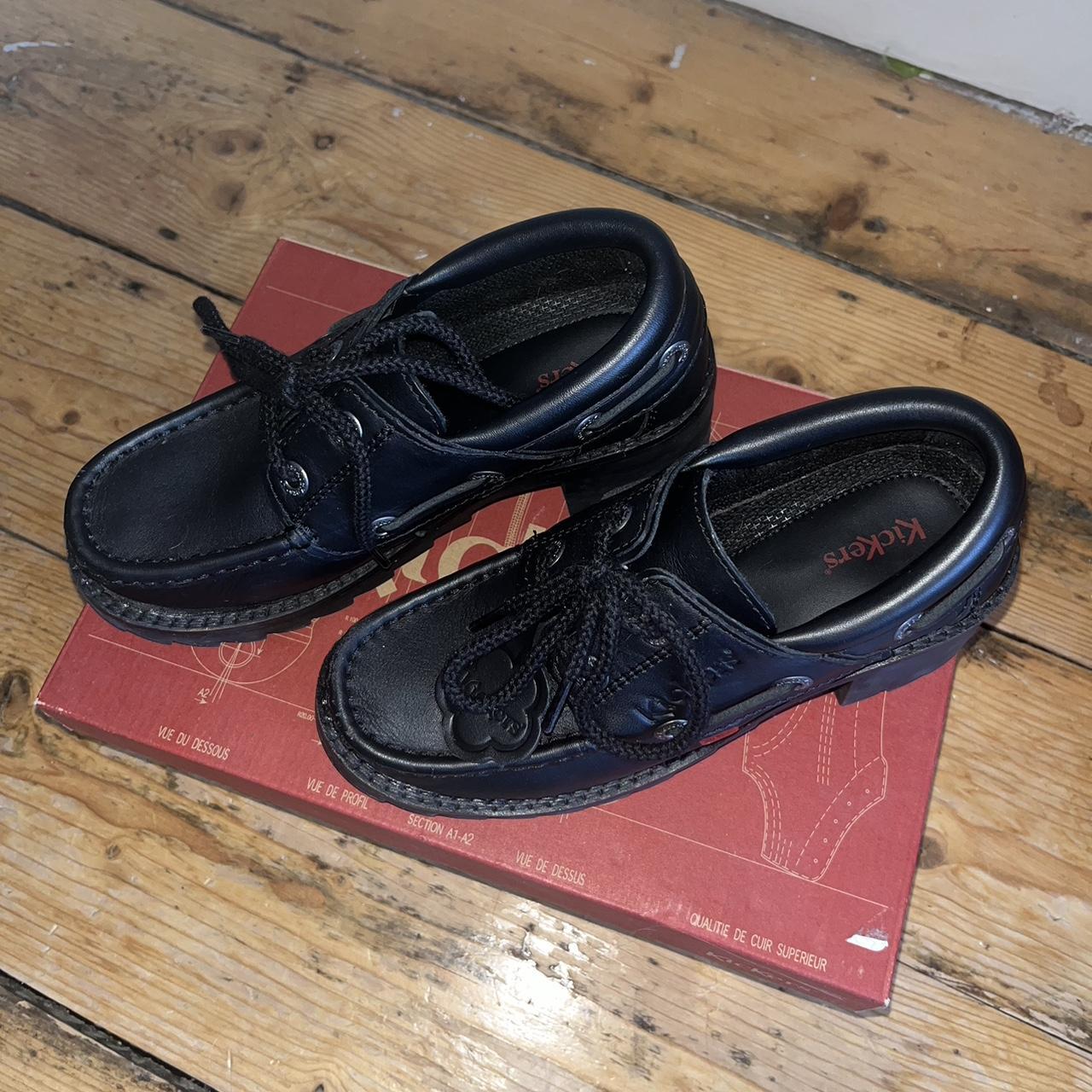 Kickers black lace up heels Perfect condition -... - Depop